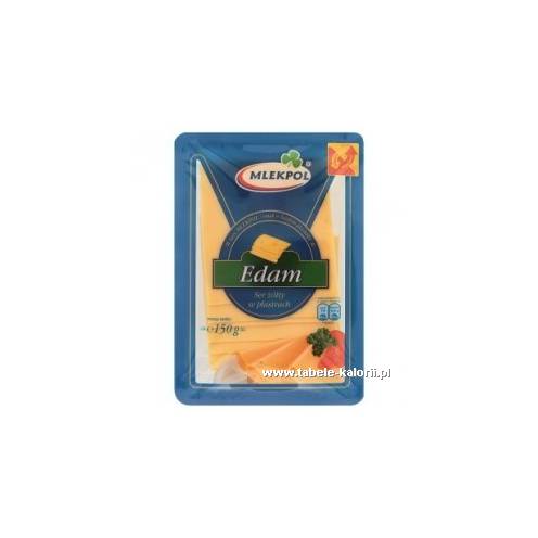 Ile kcal ma Ser żółty Edam w plastrach - Mlekpol - Tabele kalorii