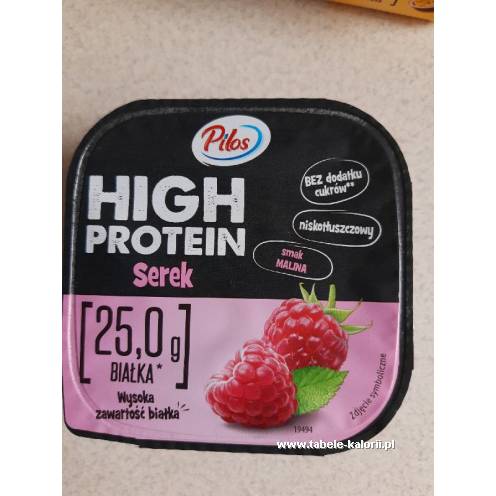 Ile kcal ma Serek High Protein smak malina - Pilos - Tabele kalorii