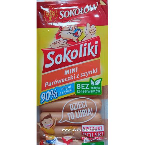 Ile kcal ma Sokoliki mini paróweczki z szynki - Sokołów - Tabele kalorii