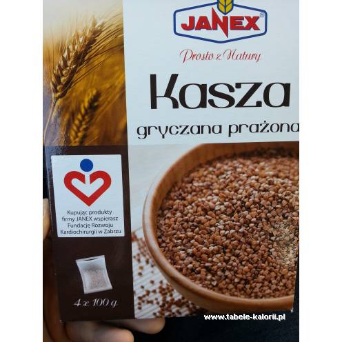 Ile kcal ma Kasza gryczana prażona - Janex - Tabele kalorii
